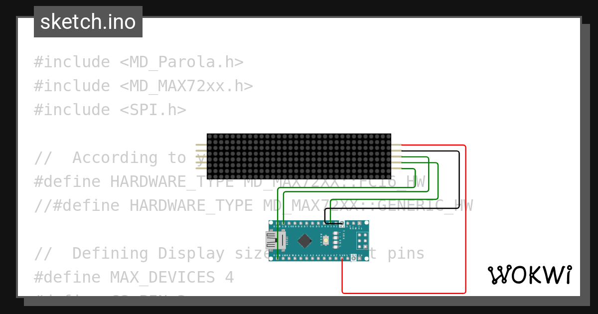 Matrice Affichage Wokwi Esp32 Stm32 Arduino Simulator 
