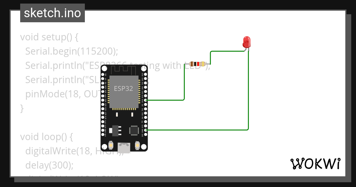01_led&Ardio - Wokwi ESP32, STM32, Arduino Simulator