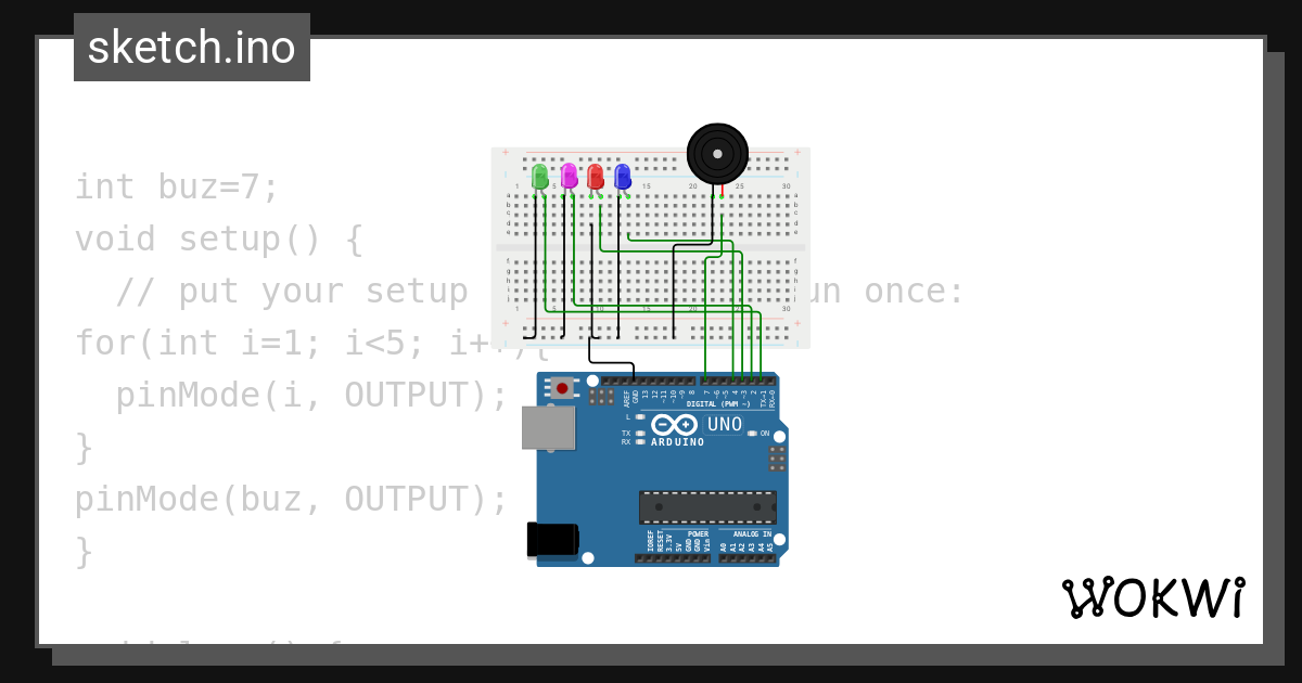 4ledoddeven For Loop Wokwi Esp32 Stm32 Arduino Simulator