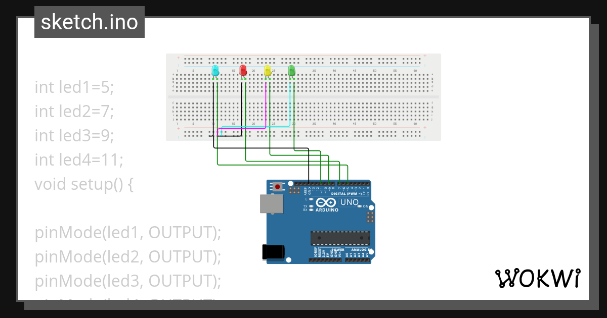 LED ALTERNATE BLINKING - Wokwi ESP32, STM32, Arduino Simulator