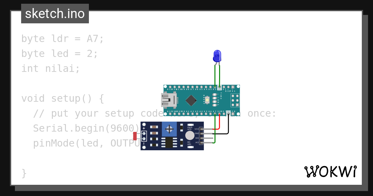 200202004uaskendali Lampu Dengan Input Ldrc Wokwi Esp32 Stm32 Arduino Simulator