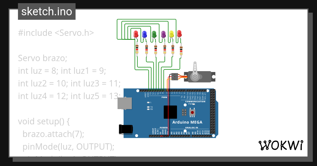Motor Automatico Luces Wokwi Esp32 Stm32 Arduino Simulator 8726