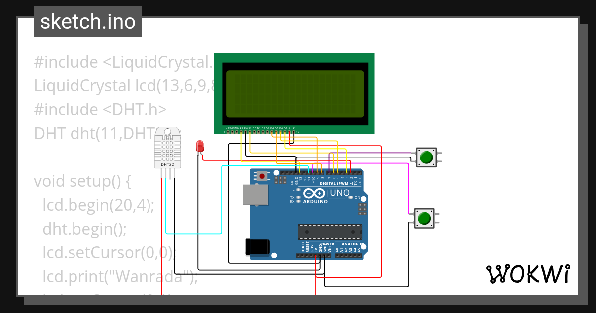 วรรณรดา ก่อนสอบกลางภาค Wokwi Esp32 Stm32 Arduino Simulator 9730