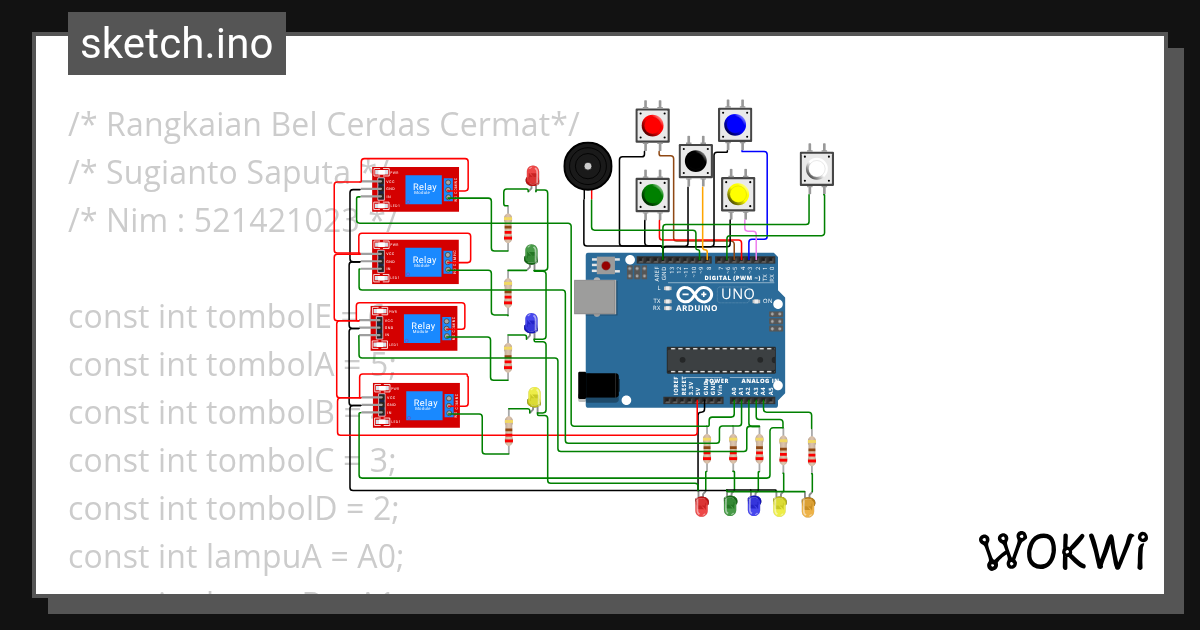 Sugianto Saputra ( 521421023 ) Bel Cerdas Cermat Copy - Wokwi ESP32, STM32, Arduino Simulator
