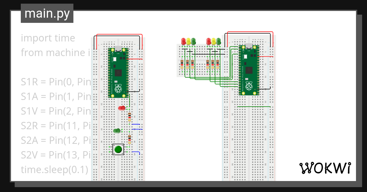 Semaforo - Wokwi ESP32, STM32, Arduino Simulator