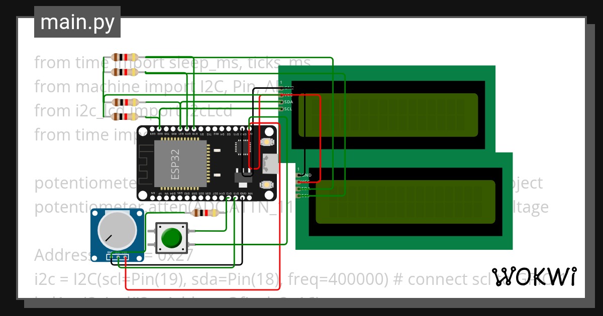 LCD with Interrupt _1 - Wokwi ESP32, STM32, Arduino Simulator