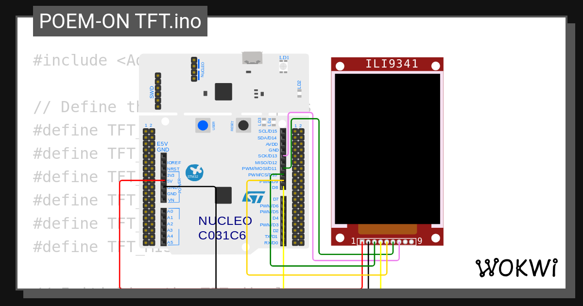 St Nucleo Poem On Tft By Arvind Wokwi Esp32 Stm32 Arduino Simulator 5692