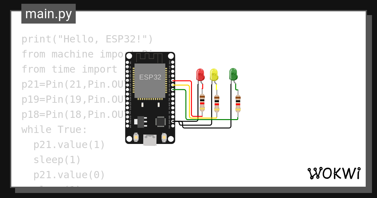 Feu Rouge Wokwi Esp32 Stm32 Arduino Simulator 8494