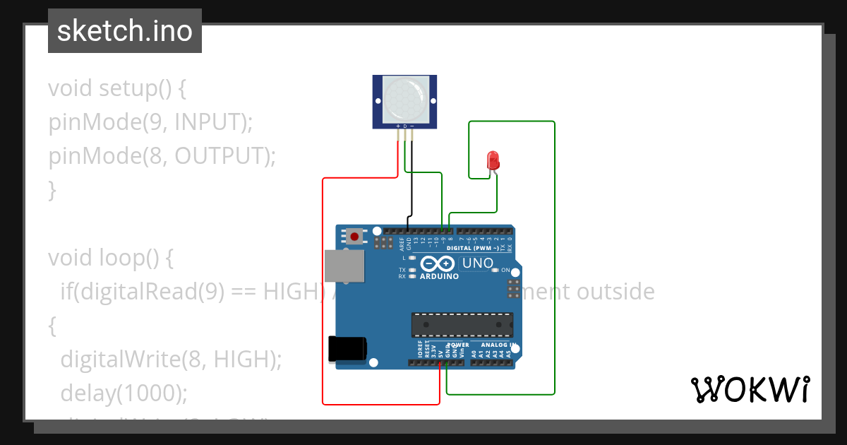 Pir Sensor Wokwi Esp32 Stm32 Arduino Simulator