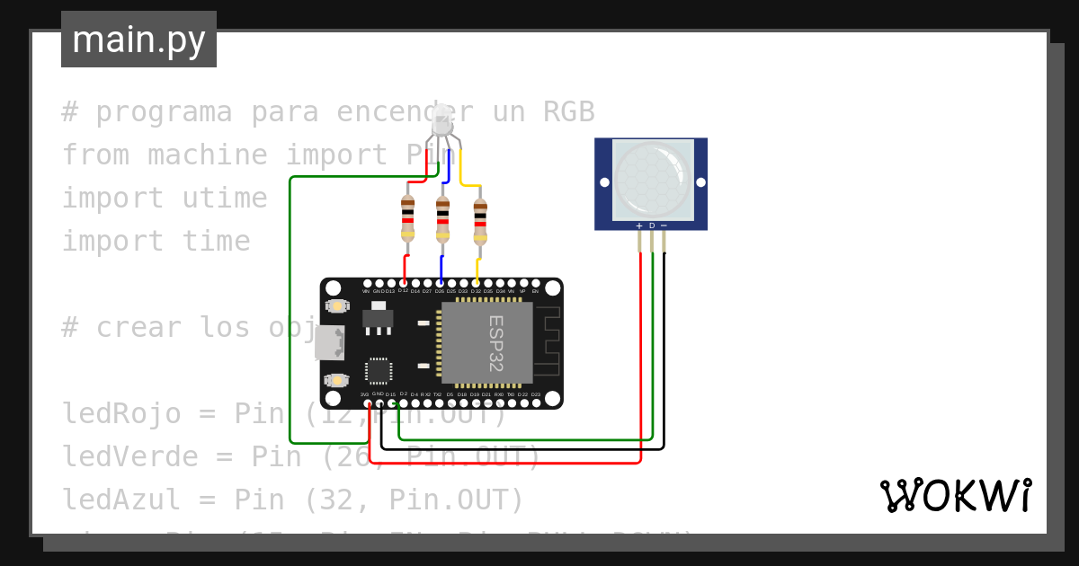 Rgb Movimiento Wokwi Esp32 Stm32 Arduino Simulator