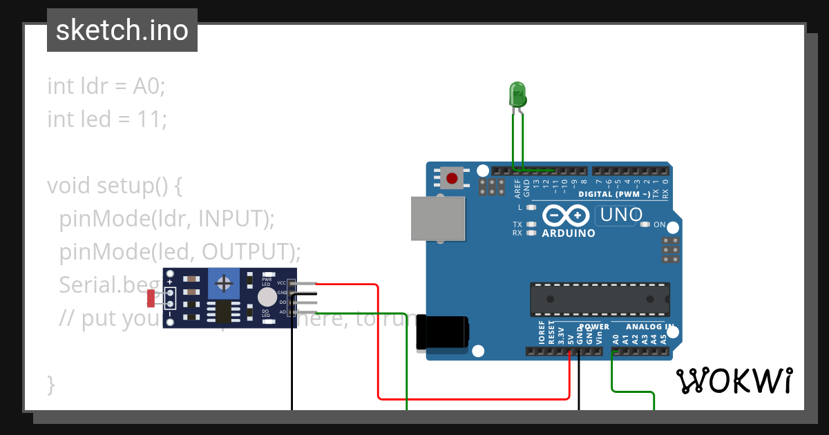 Ldr Light Wokwi Esp32 Stm32 Arduino Simulator