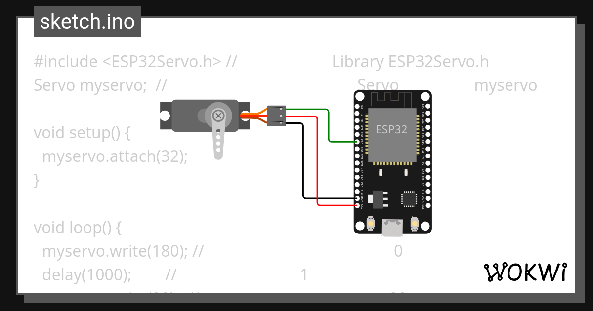 Control Servo Motor Wokwi Esp32 Stm32 Arduino Simulator 2511