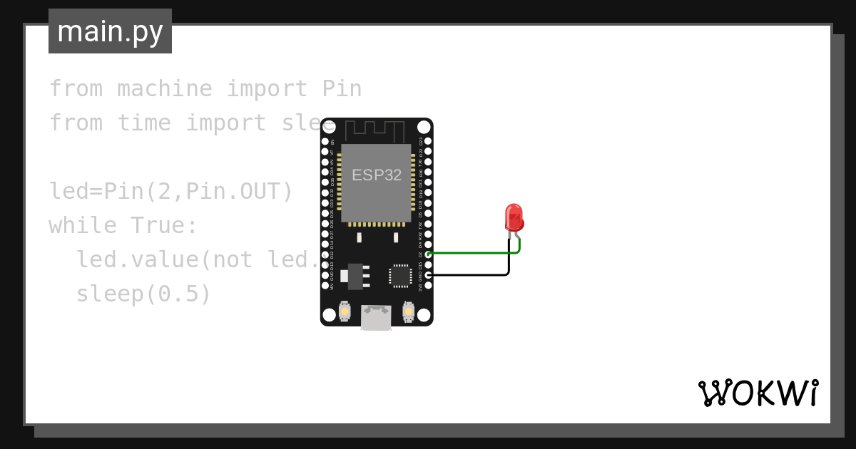 Led Python Wokwi Esp32 Stm32 Arduino Simulator 7776