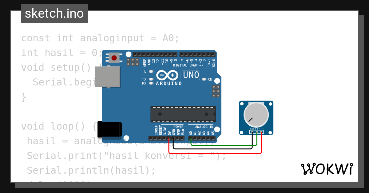 Potensiometer Wokwi Esp32 Stm32 Arduino Simulator 7406