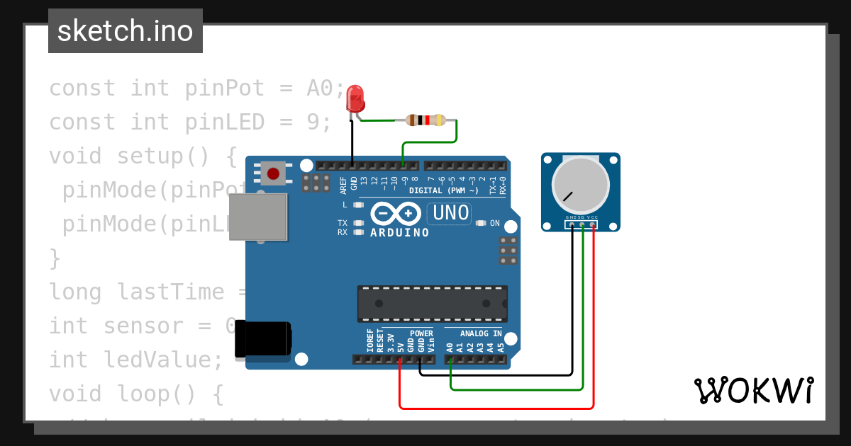 Potensiometer Wokwi Esp32 Stm32 Arduino Simulator