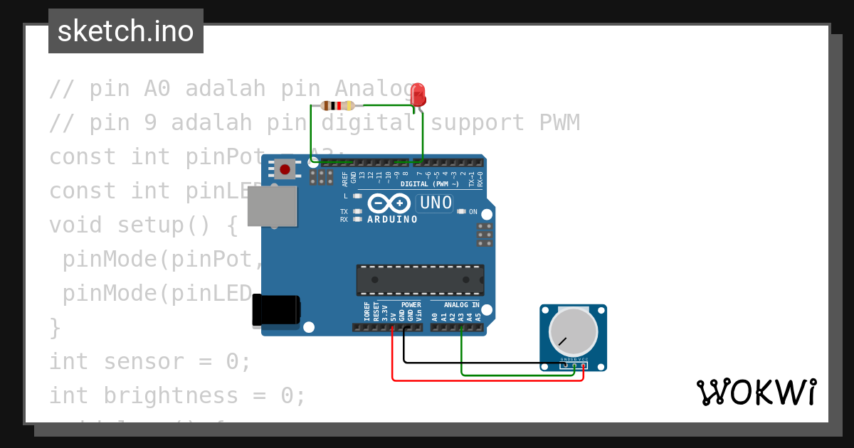 Led With Potensiometer Wokwi Esp32 Stm32 Arduino Simulator 