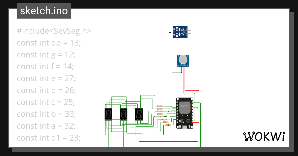 7 Segment Wokwi Esp32 Stm32 Arduino Simulator 6523