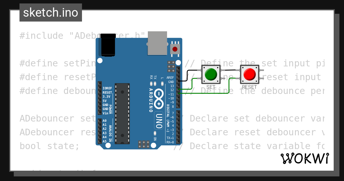 Advanced Debouncer Resetset Wokwi Esp32 Stm32 Arduino Simulator 8835