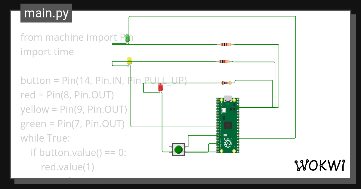 Traffic Light Project Wokwi Esp32 Stm32 Arduino Simulator 9344