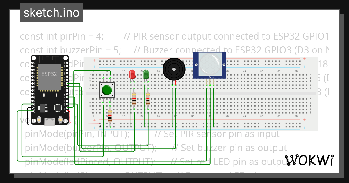 pir sensor buzz - Wokwi ESP32, STM32, Arduino Simulator