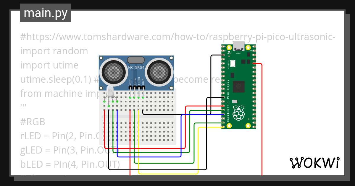 Ultrasonic Sensor - Wokwi ESP32, STM32, Arduino Simulator