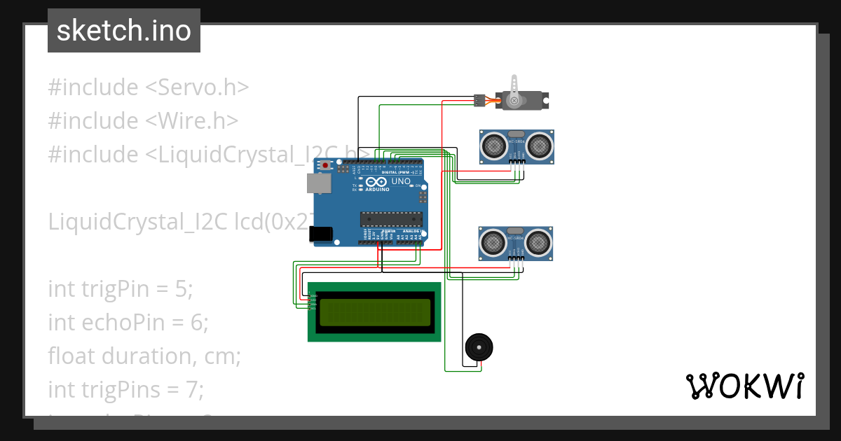 Project Smart Trash Bin - Wokwi ESP32, STM32, Arduino Simulator
