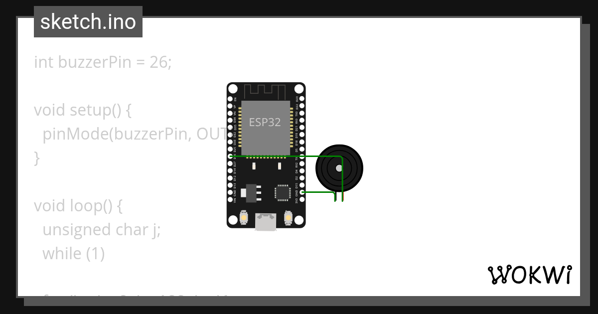 Buzzer Wokwi Esp32 Stm32 Arduino Simulator