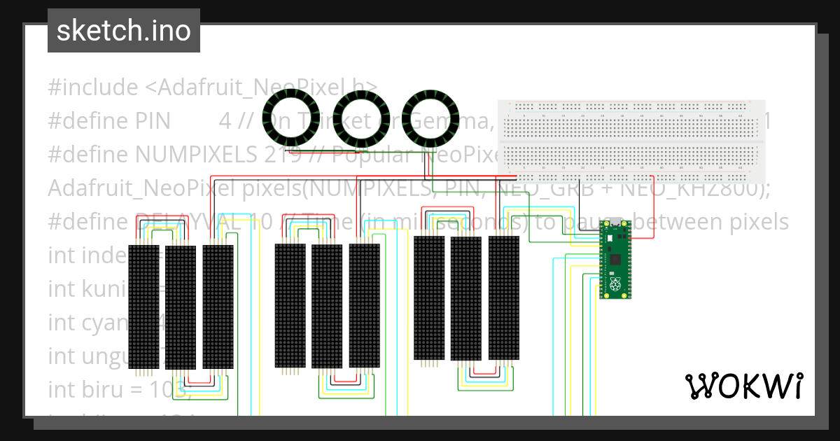 9 dot matrix - Wokwi ESP32, STM32, Arduino Simulator