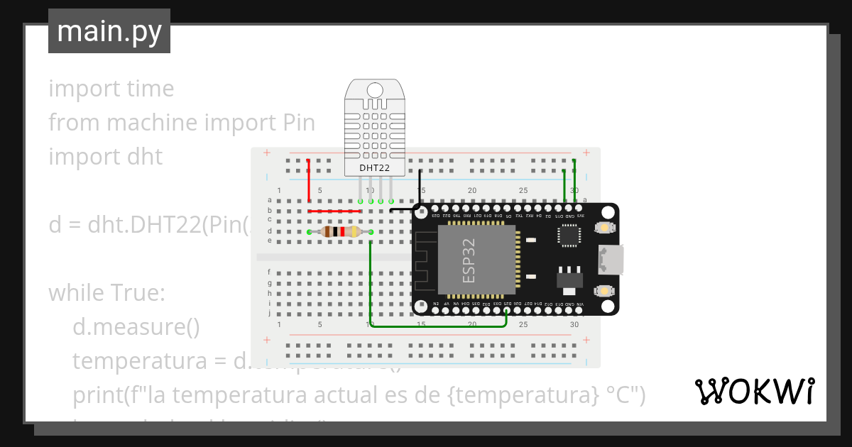 dht22 Tarea 3 - Wokwi ESP32, STM32, Arduino Simulator