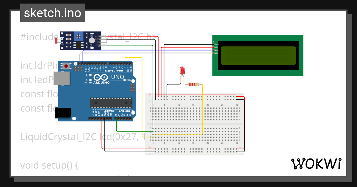 32-Hilmi Surya-Sensor LDR - Wokwi ESP32, STM32, Arduino Simulator