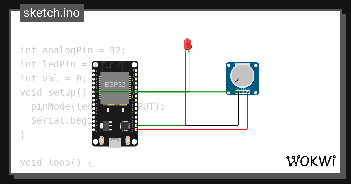 ตัวต้านทานปรับค่าได้ Wokwi Esp32 Stm32 Arduino Simulator 9604