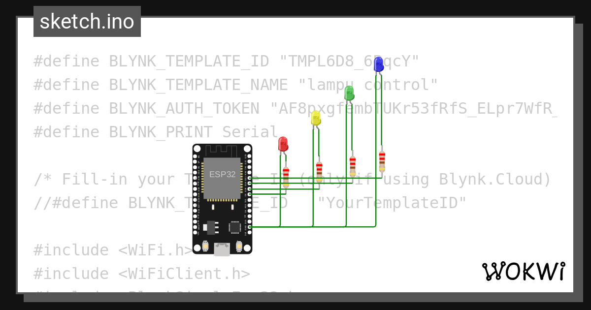 Lampu Control Wokwi Esp32 Stm32 Arduino Simulator 8550