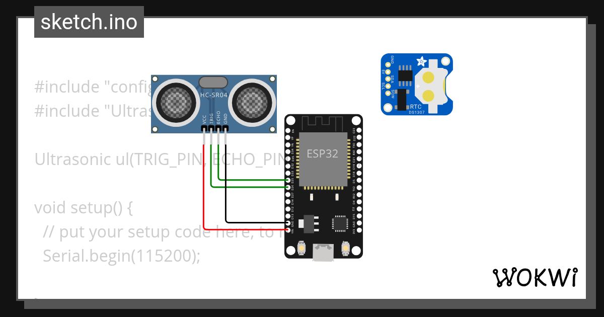 Ultrasonic - Wokwi ESP32, STM32, Arduino Simulator