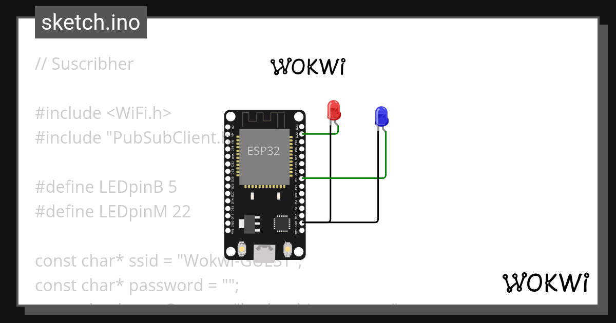 MQTT Subscriber dashbord belajar - Wokwi ESP32, STM32, Arduino Simulator