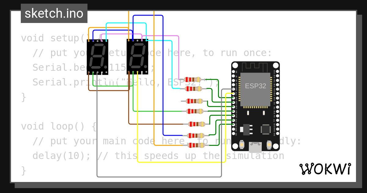Esp Seven Segmen Wokwi Esp32 Stm32 Arduino Simulator 8109