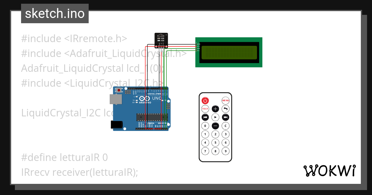 lcd + IR - Wokwi ESP32, STM32, Arduino Simulator