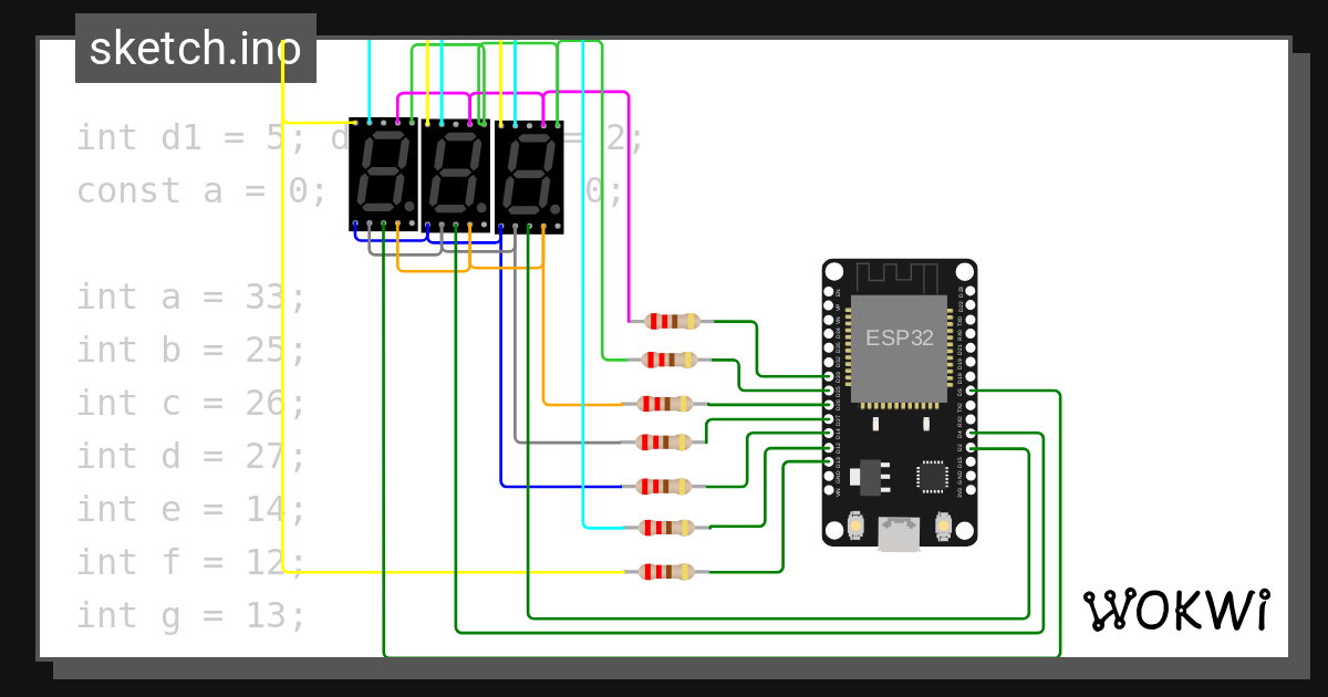Project Sevensegmen 2 Wokwi Esp32 Stm32 Arduino Simulator 3632
