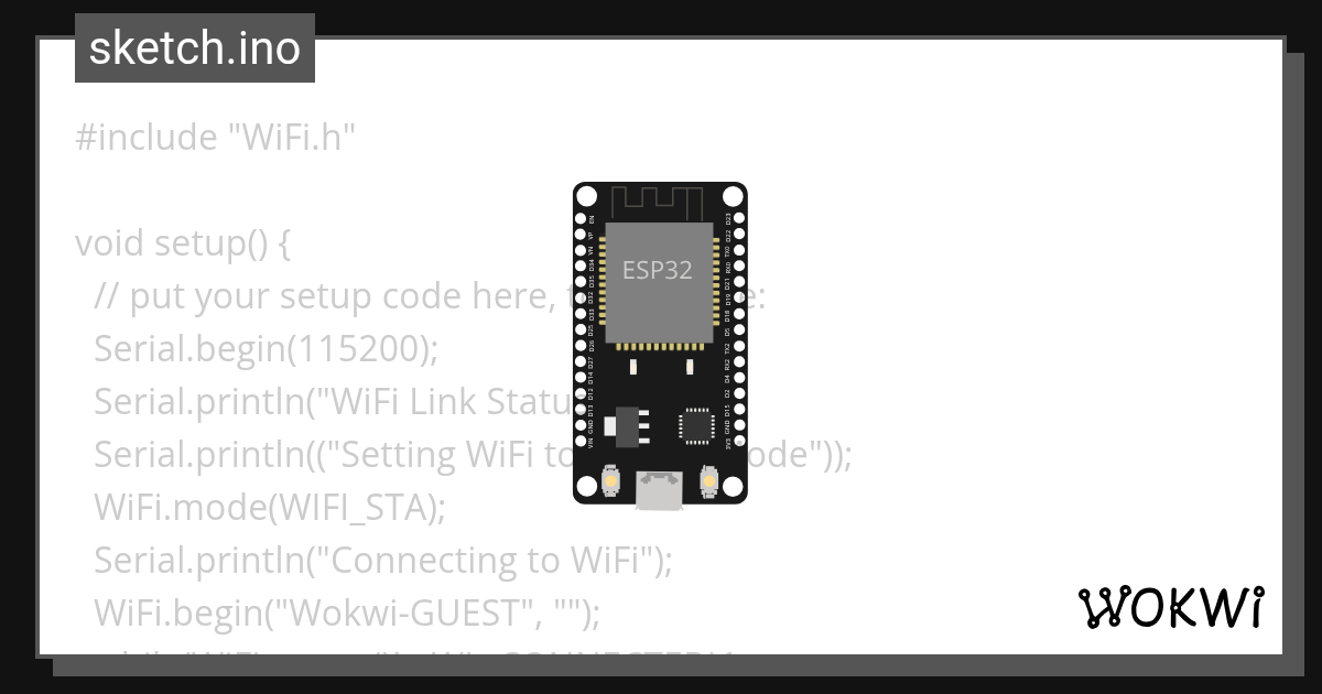 WiFi Link Status - Wokwi ESP32, STM32, Arduino Simulator