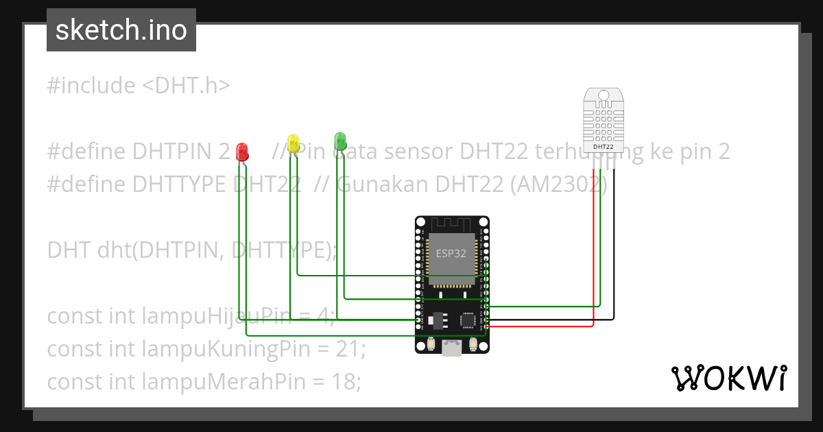 DHT22 - Wokwi ESP32, STM32, Arduino Simulator