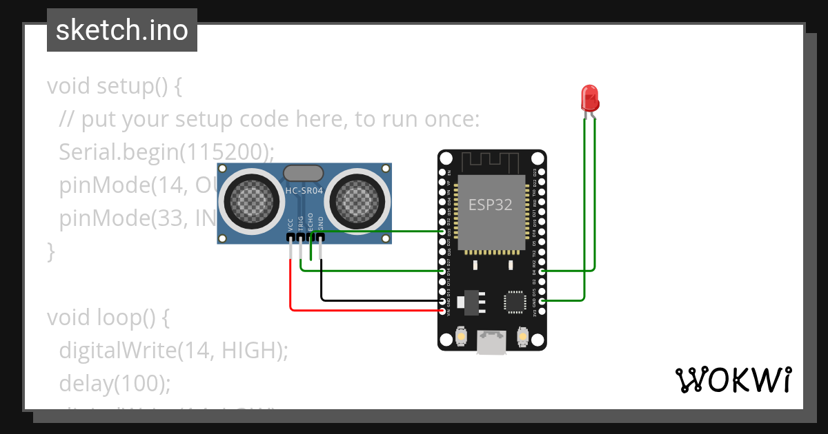 Ultrasonic Distance Copy Wokwi Esp32 Stm32 Arduino Simulator