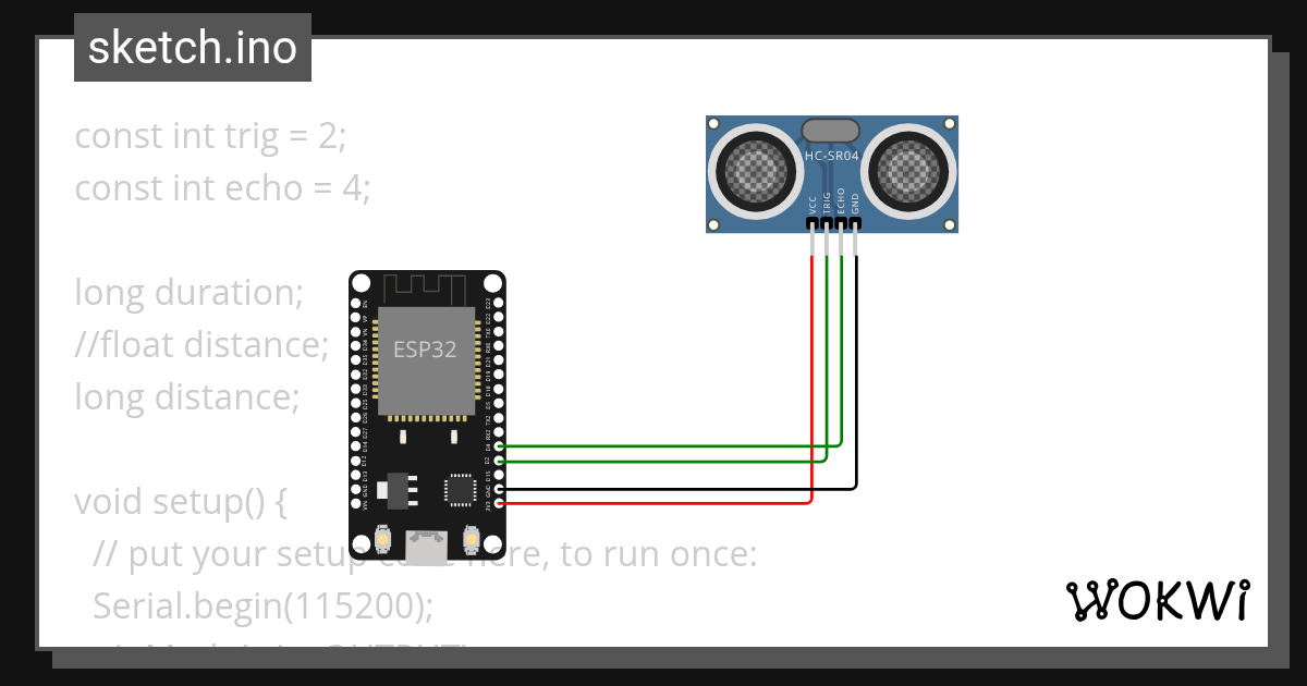 distance - Wokwi ESP32, STM32, Arduino Simulator