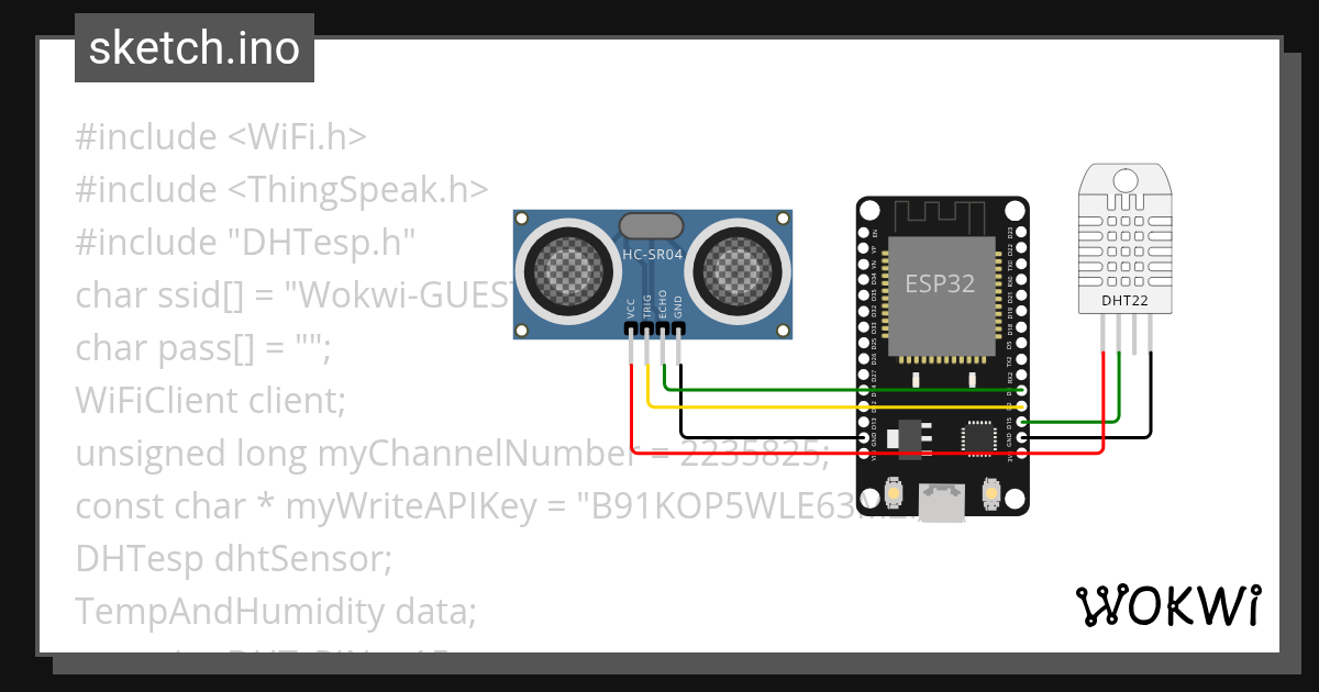Distance And Temp Wokwi Esp32 Stm32 Arduino Simulator 