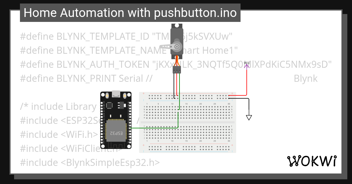 Blynk Control Servo Motor Wokwi Esp32 Stm32 Arduino Simulator