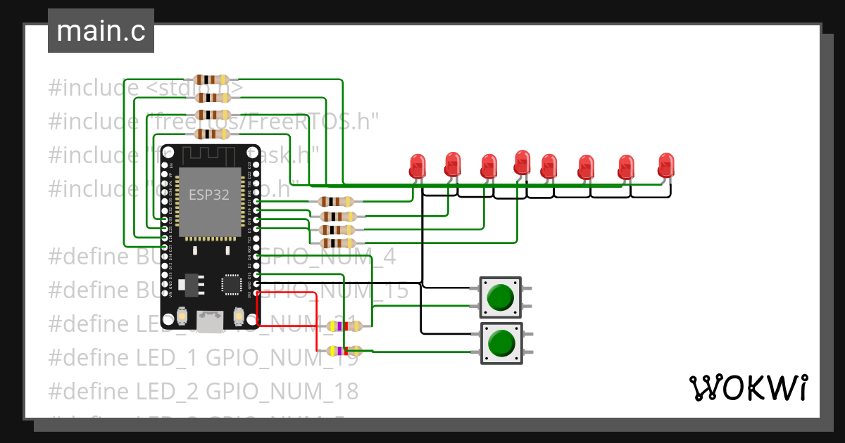 LEDs - Wokwi ESP32, STM32, Arduino Simulator