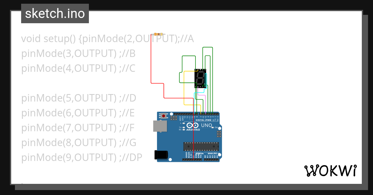 Seven Segment Wokwi Esp32 Stm32 Arduino Simulator 8013