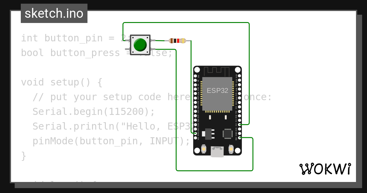 Job2 Button Wokwi Esp32 Stm32 Arduino Simulator