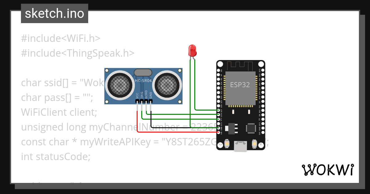 ultra sonic wave - Wokwi ESP32, STM32, Arduino Simulator