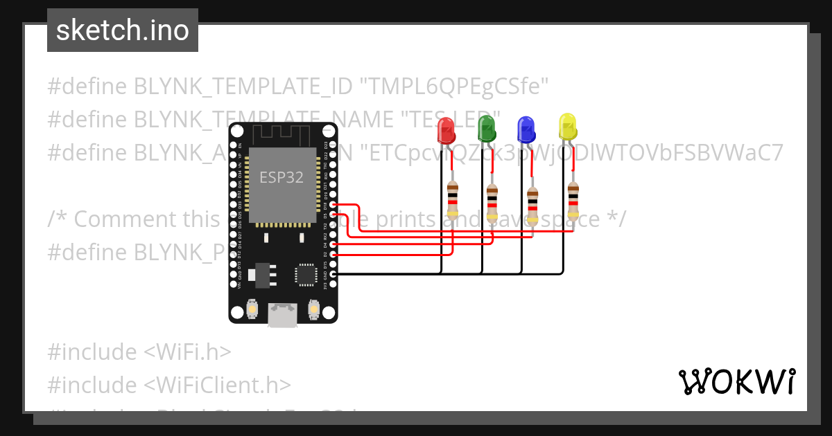 LED BASIC IoT - Wokwi ESP32, STM32, Arduino Simulator