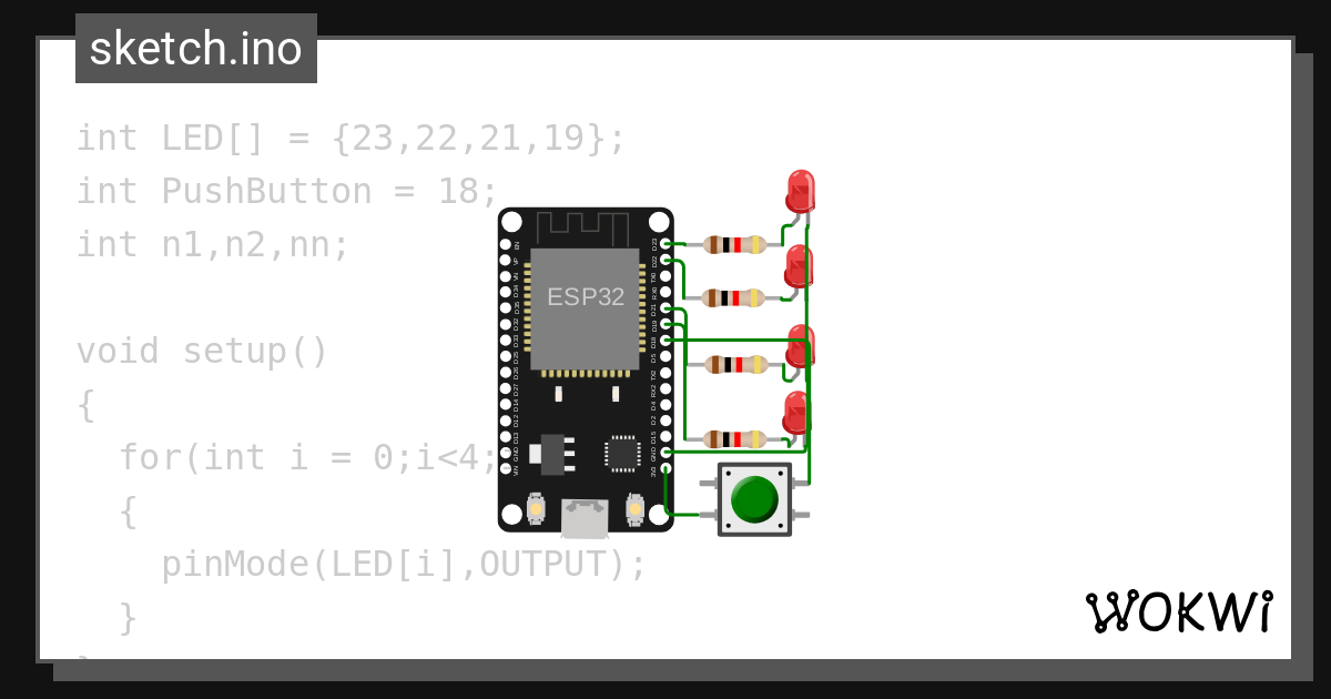 4 Bit Binary Counter Wokwi Esp32 Stm32 Arduino Simulator