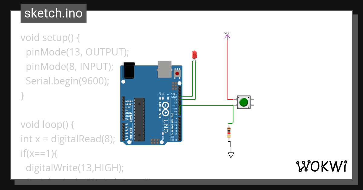 Pull-Down-Circuit - Wokwi ESP32, STM32, Arduino Simulator